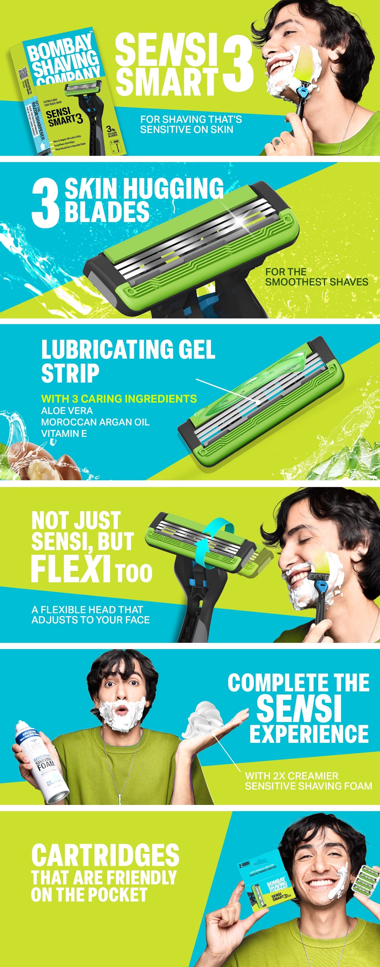 Sensi Smart3 Value Pack (Razor + Pack of 2 Blade Cartridges) – Bombay ...